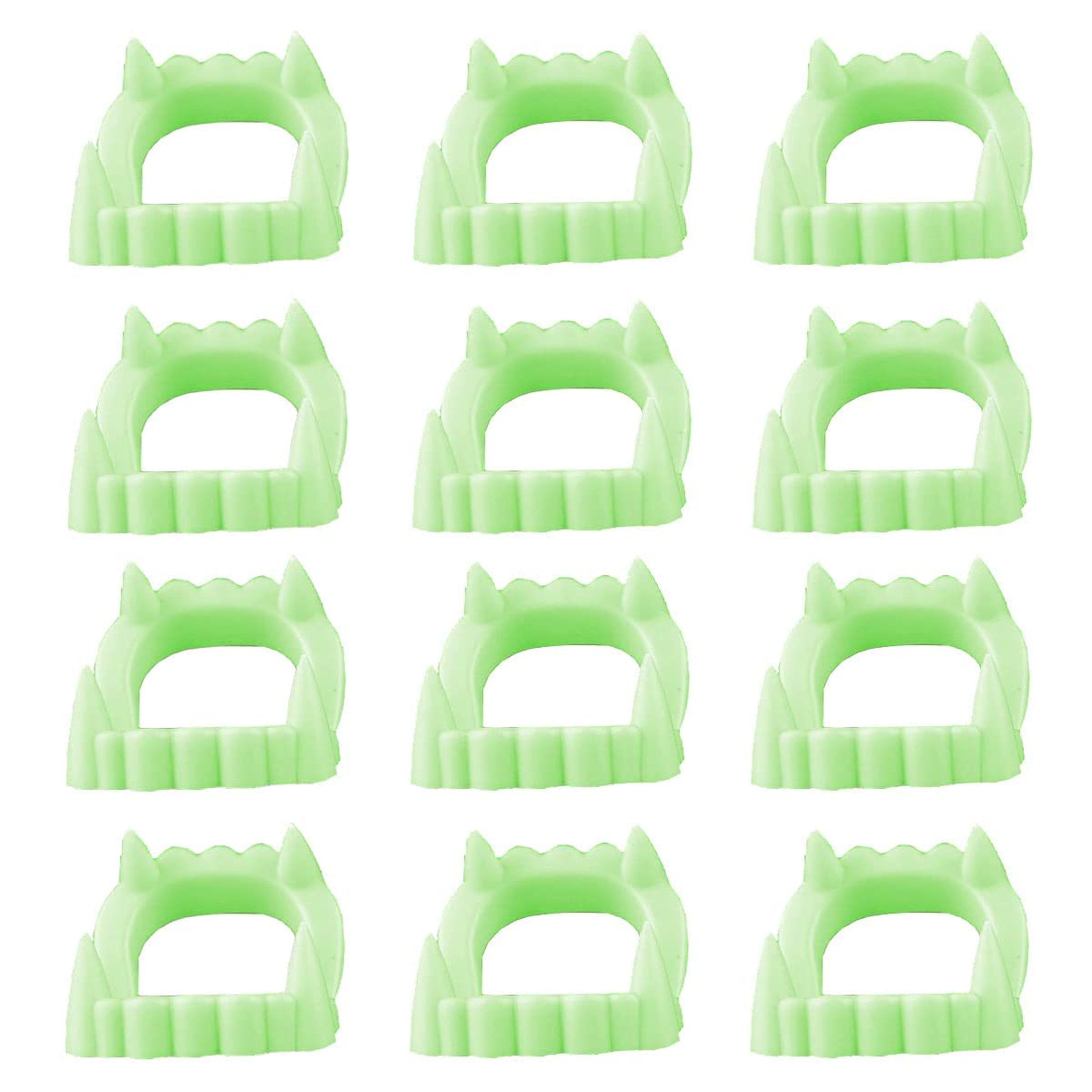 Green Fangs Party Pack - Kids Plastic Fake Teeth Set for Makeup, Dress ...