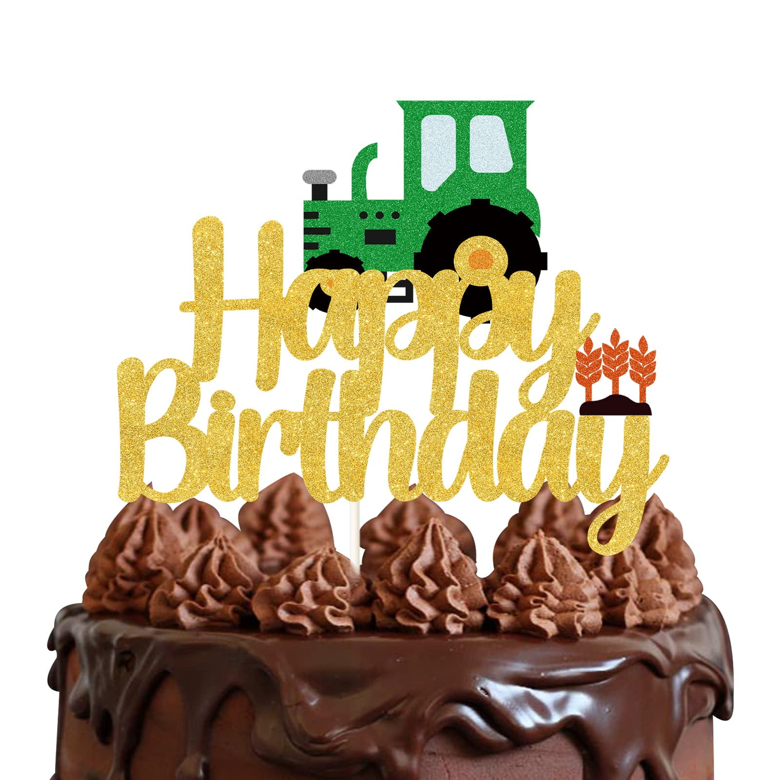 Green Farm Vehicle Car Cake Topper.Tractor TVS1 Happy Birthday Cake ...