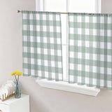 Green Farmhouse Semi Sheer Curtains 45 Inch Length 2 Panels Set ...