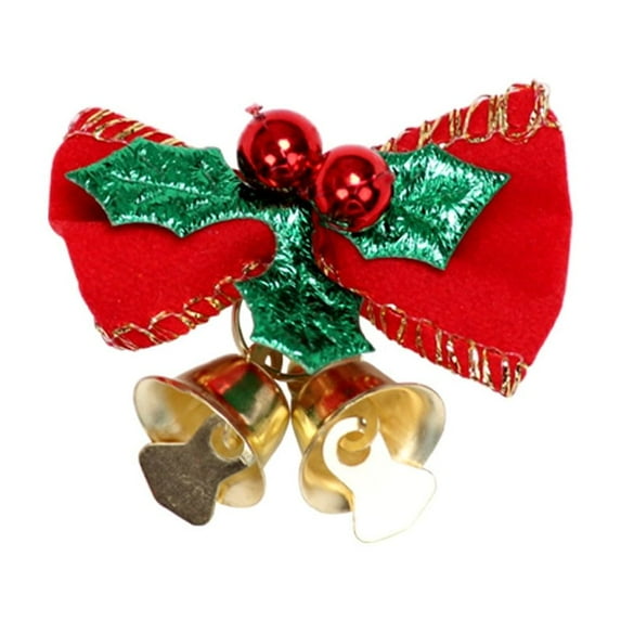 Green Felt Christmas Bow with Bells Mini Gift Box Tree Ornament ...