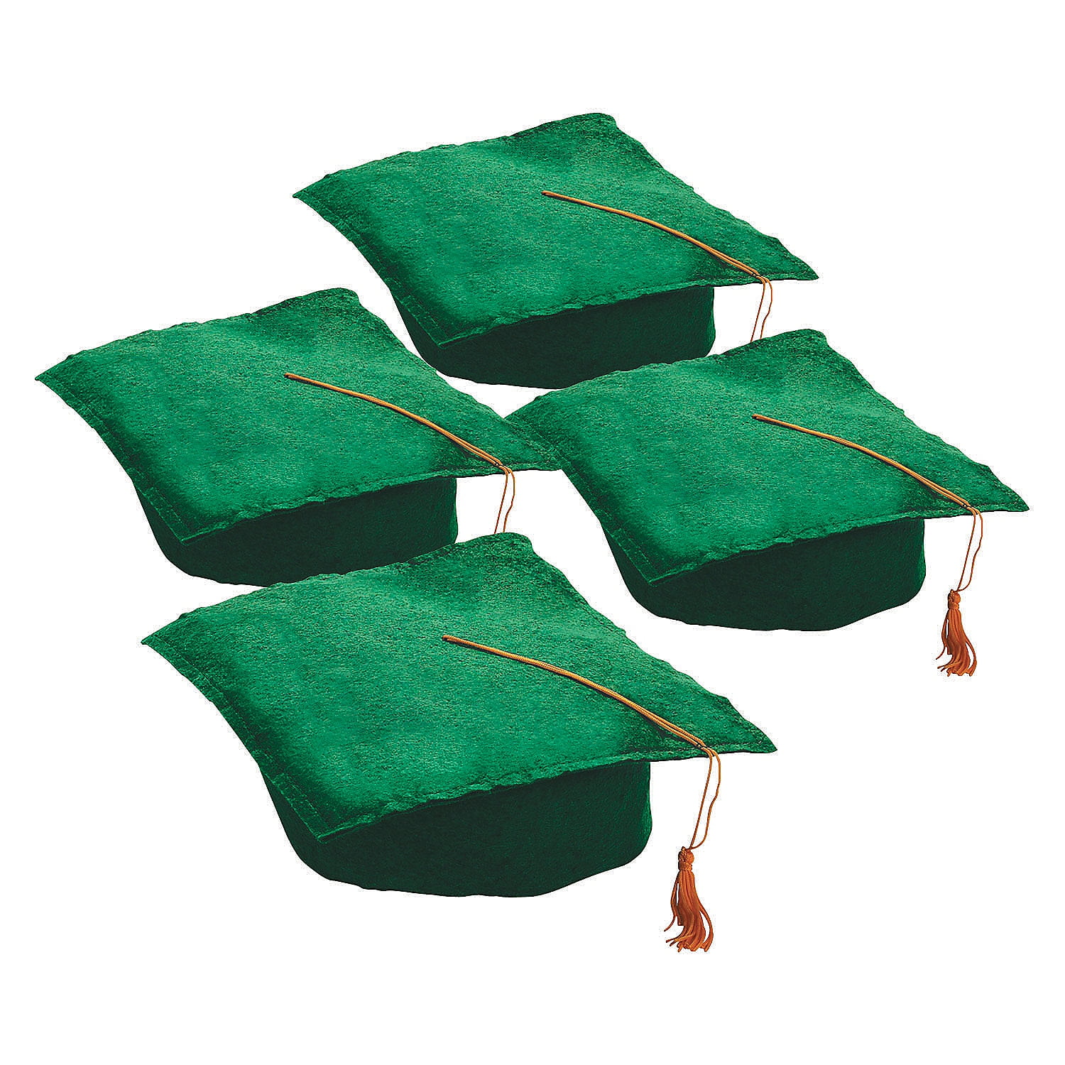 Green Felt Graduation Caps - Party Wear - 12 Pieces - Walmart.com