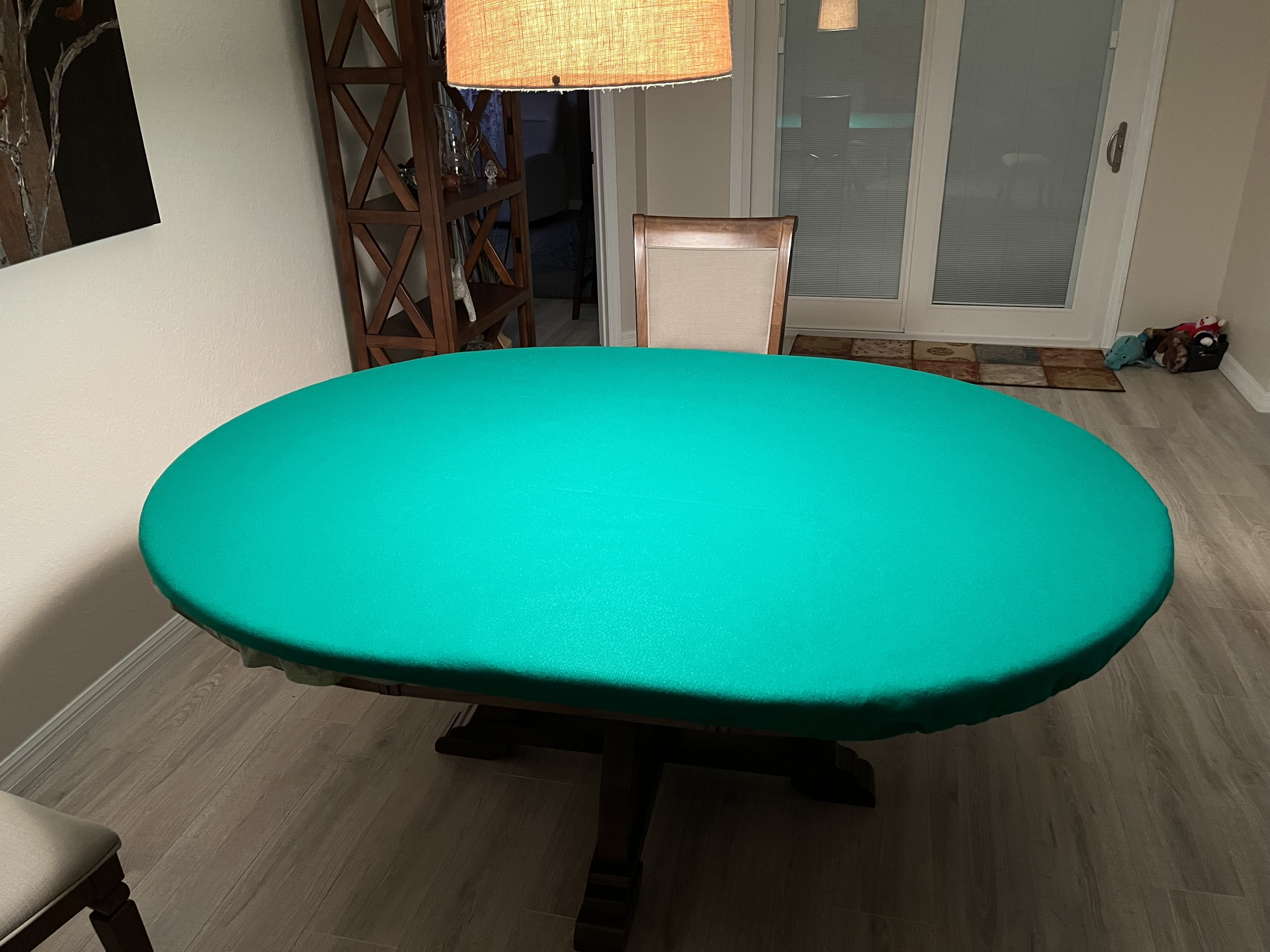 Green Felt Poker table cover fits oval / round table with leaf insert - 48 * 66 - made to order ...