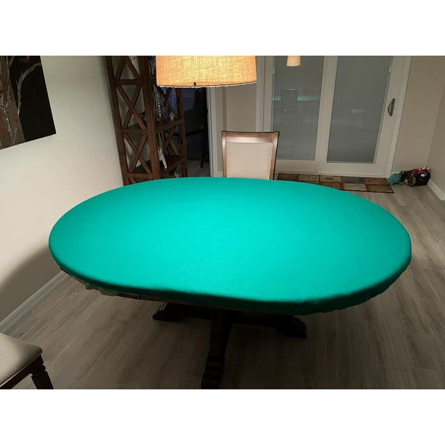 Green Felt Poker table cover fits oval / round table with leaf insert ...