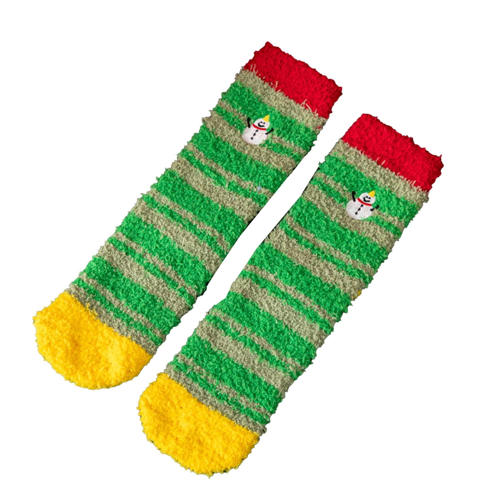 Green Female Cozy Fleece Lined Socks With Thick Padding For Cold ...