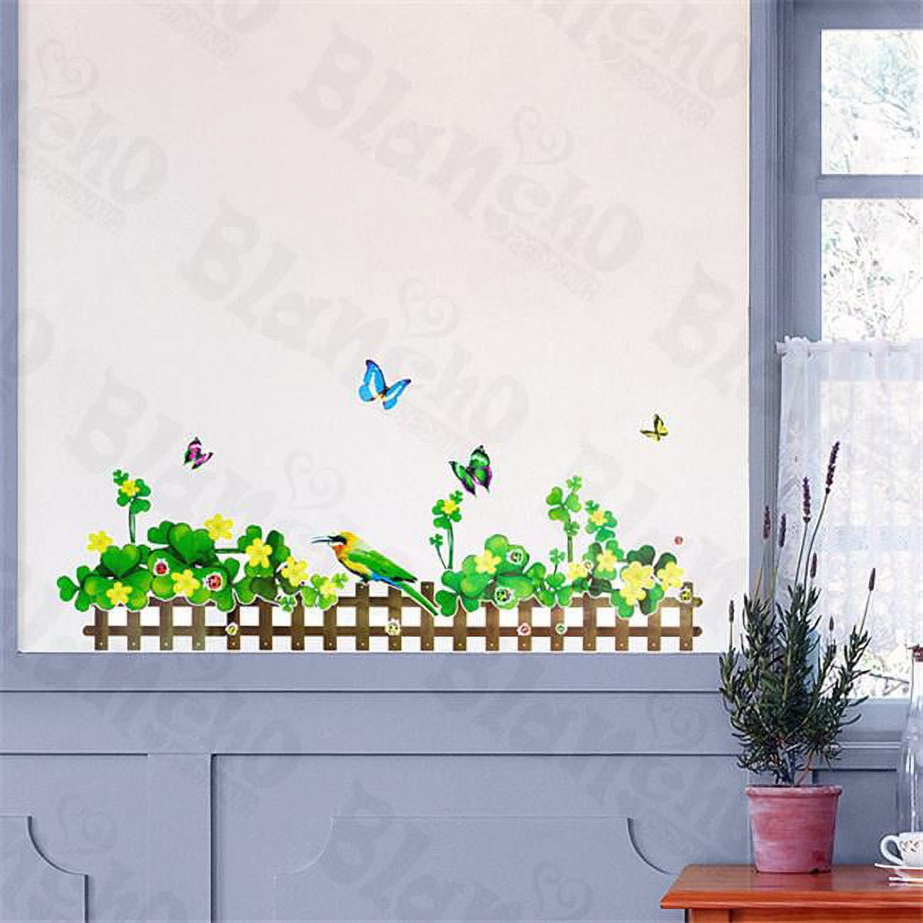 Green Fence 2 - Wall Decals Stickers Appliques Home Decor - Walmart.com