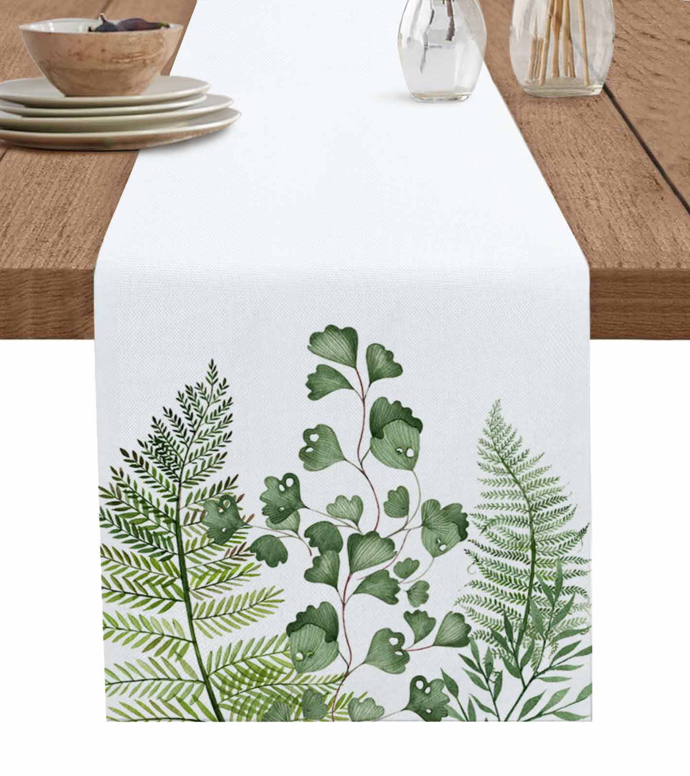 Green Fern Plants Table Runner ration Home r Dinner Table ration Table ...