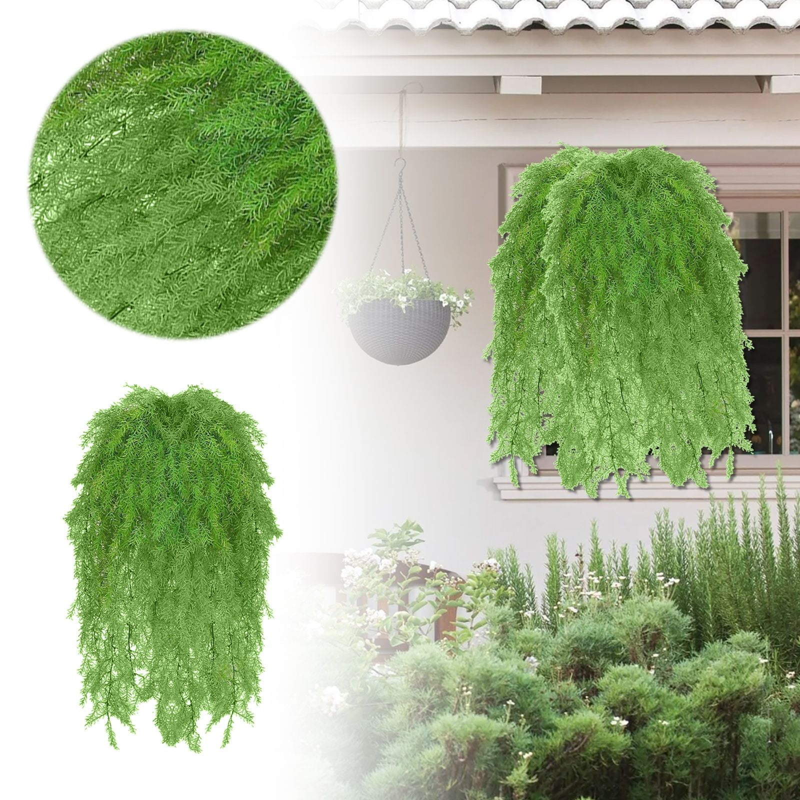Green Fern Vine Hanging Persian Needle Leaf for Wall Indoor Outdoor ...