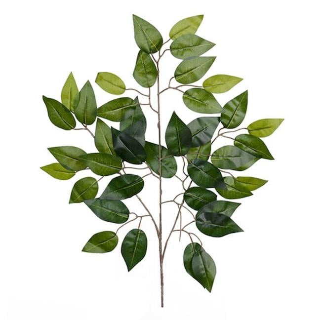 Green Ficus Leaf Spray Faux Plants & Trees - Walmart.com