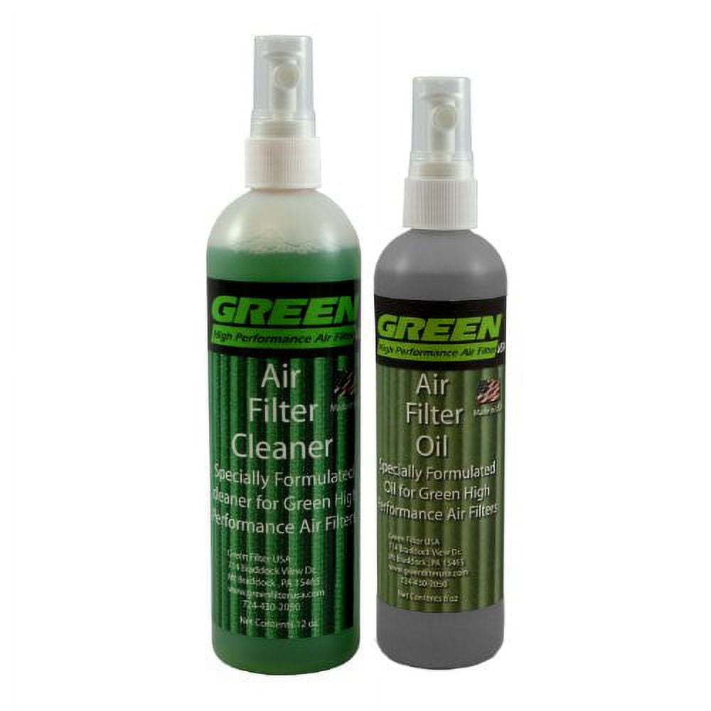 Green Filter Cleaner & Synthetic Oil Kit 12oz Cleaner / 8oz Oil (Black ...