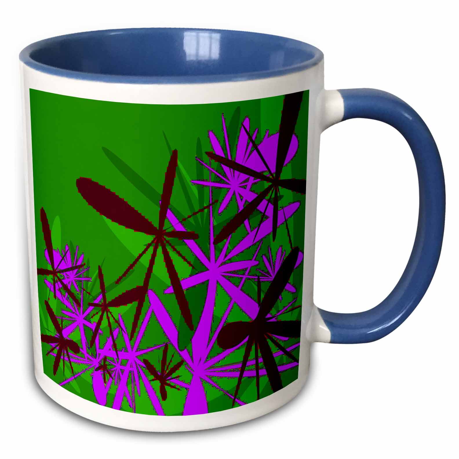 3drose, Green Firefly Flurry, 15oz Two-tone Blue Mug - Walmart.com