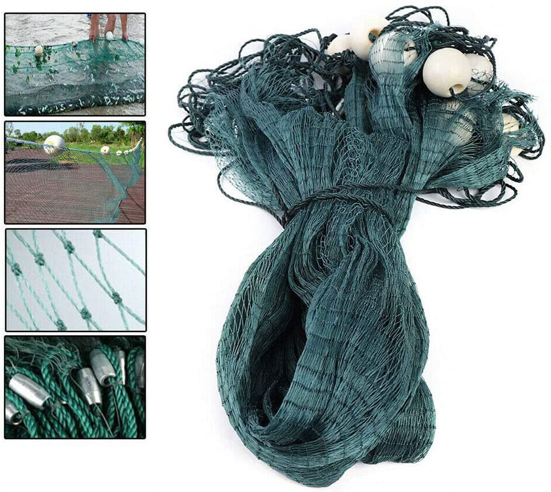 Green Fishing Gill Nets Hand Made Beach seine Drag Nets Fishing ...