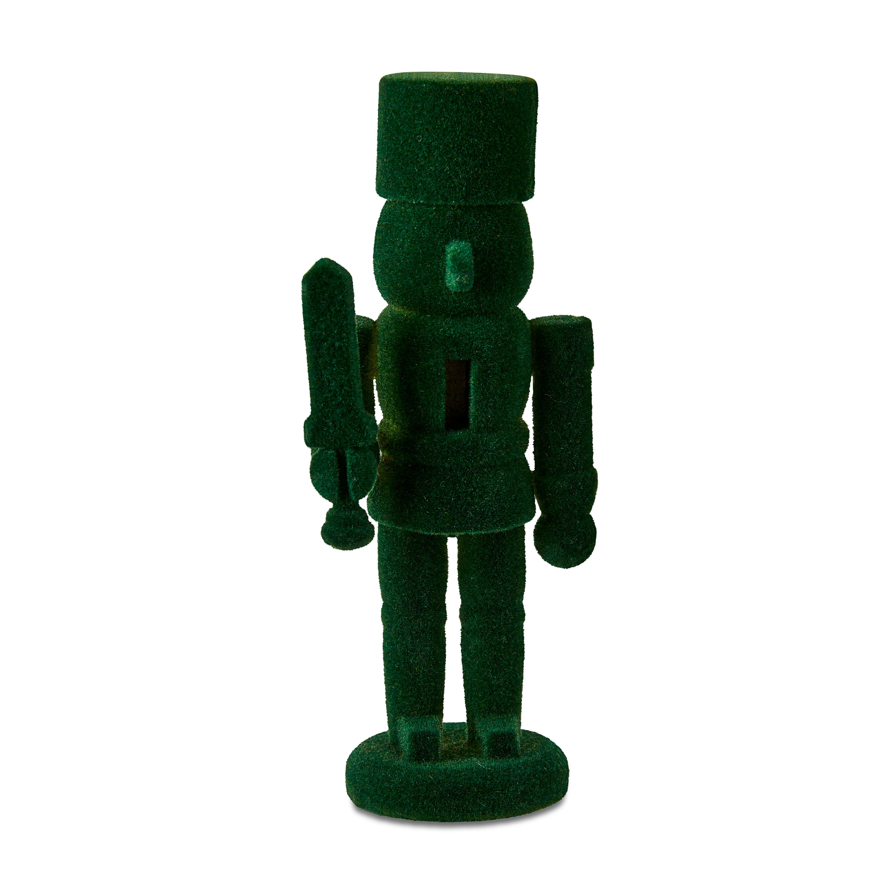 Green Flocked Nutcracker Tabletop Decoration, 4.5 in, by Holiday Time ...