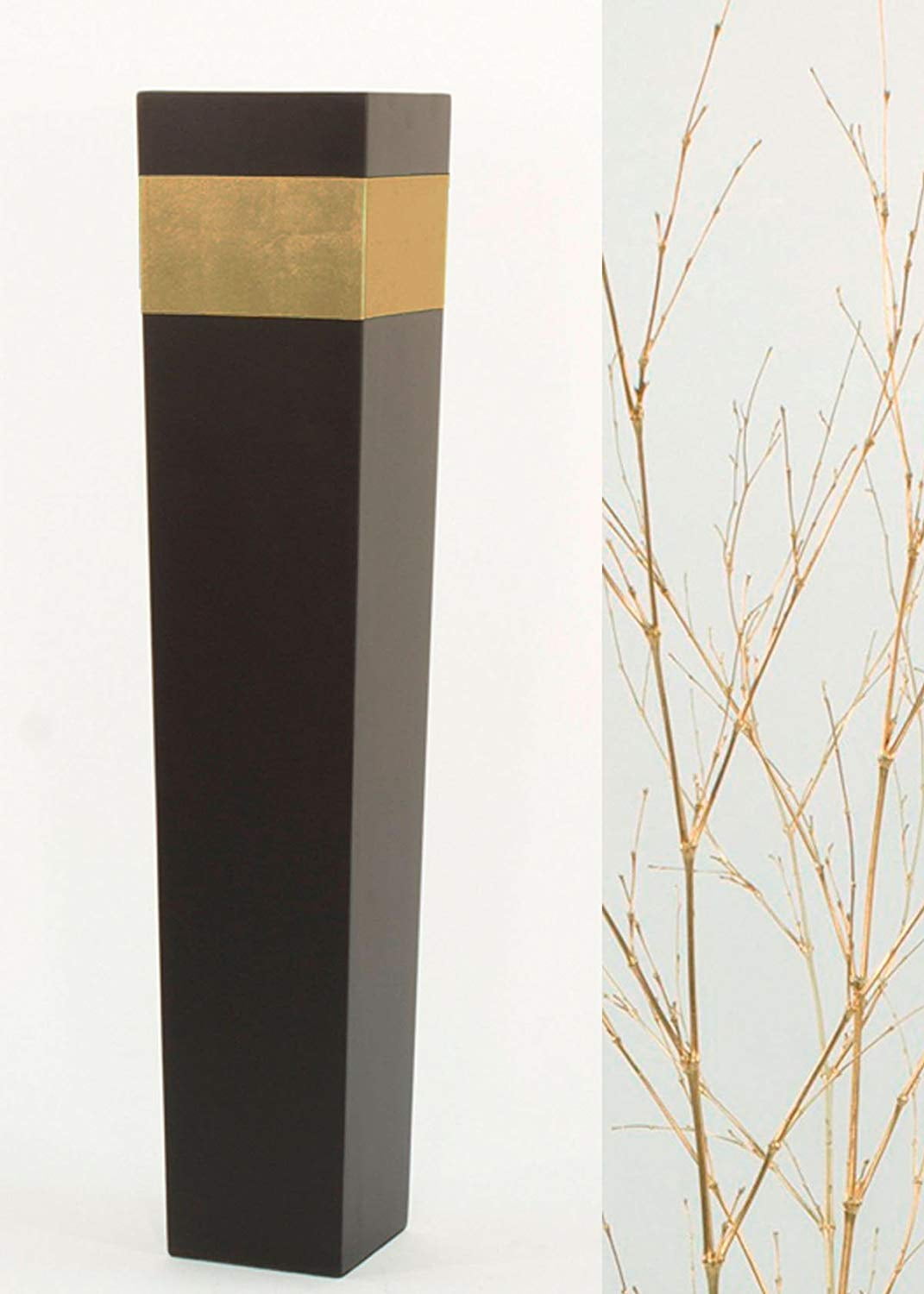 Green Floral Crafts | 30" Tapered Tall Black Floor Vase - Gold Accent ...