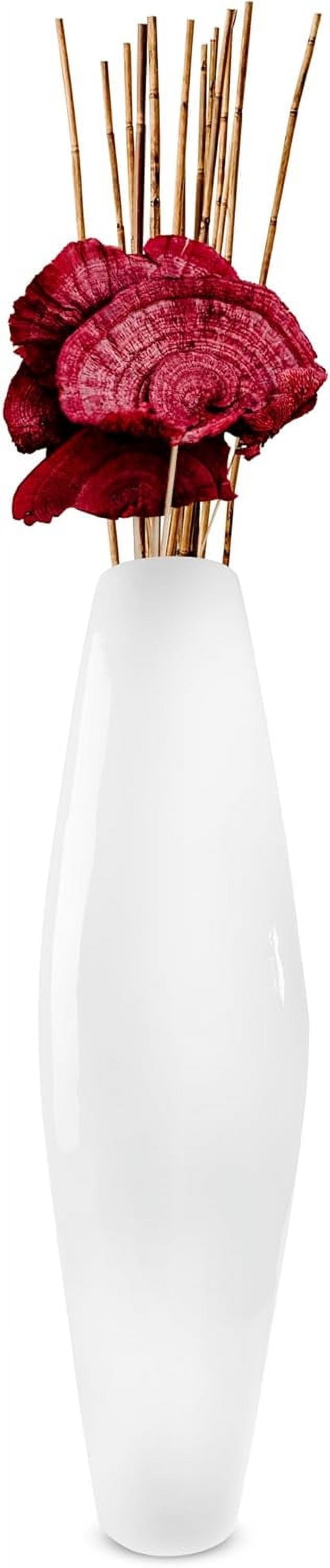 Green Floral Crafts Small Floor Table Vase Bamboo Cylinder 40cm - White ...