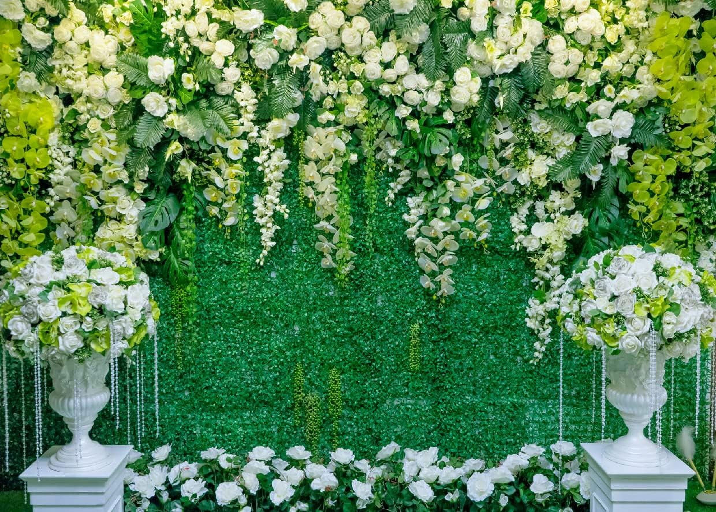 Green Floral Leaves Backdrop Wedding Backdrop Birthday Party Backdrop ...