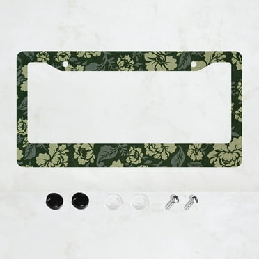 2PC Flowers License Plate Prame Aluminum Auto Parts License Plate ...