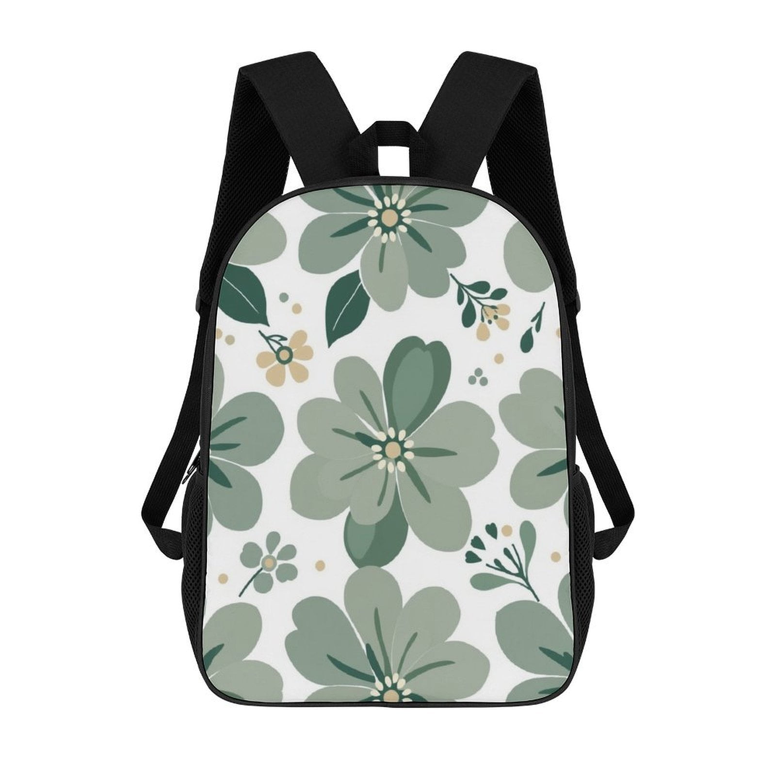 Green Floral Pattern Design Backpacks For Teenagers Backpacks 17 Inch ...