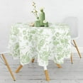 Green Floral Round Tablecloth 60 Inch Chinoiserie Flower Fabric Table ...