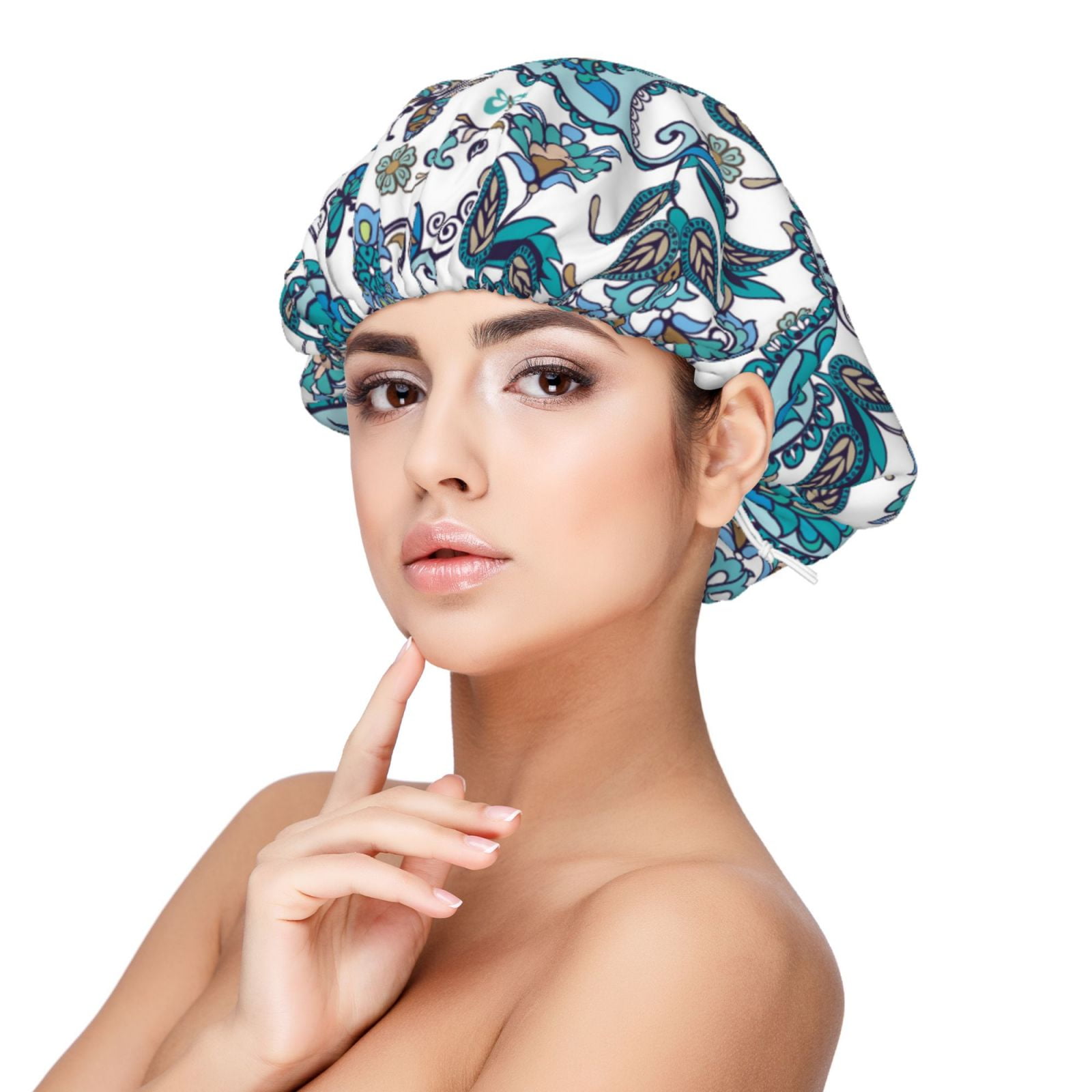 Green Flower Butterfly Paisley Silk Bonnet for Sleeping Women Men ...