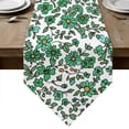 Green Flowers Blossom Table Runner Linen Burlap Table Runner 72 Inches ...