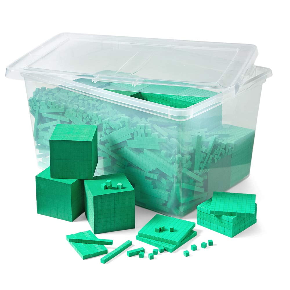 Green Foam Base Ten Blocks Complete Set, Place Value Blocks, Counting ...