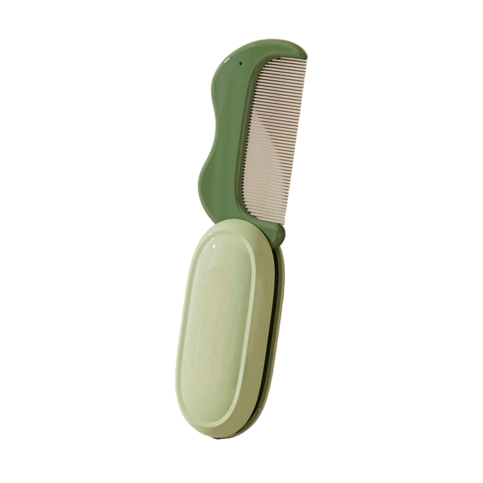 Green Foldable Pet Grooming Comb For Cats And Dogs With Stainless Steel ...