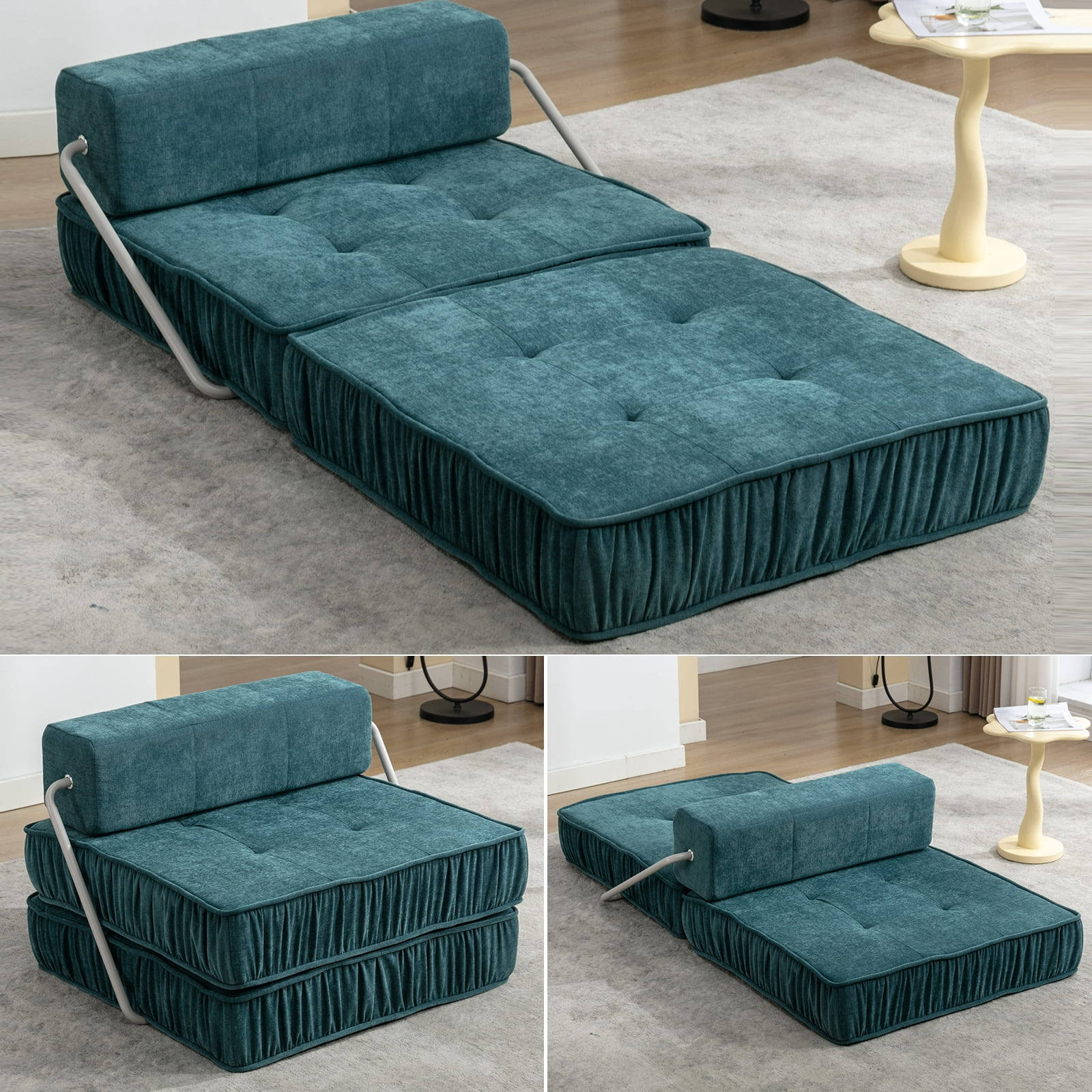 Green Folding Futon Sleeper Chair, Convertible Chair Floor Couch ...