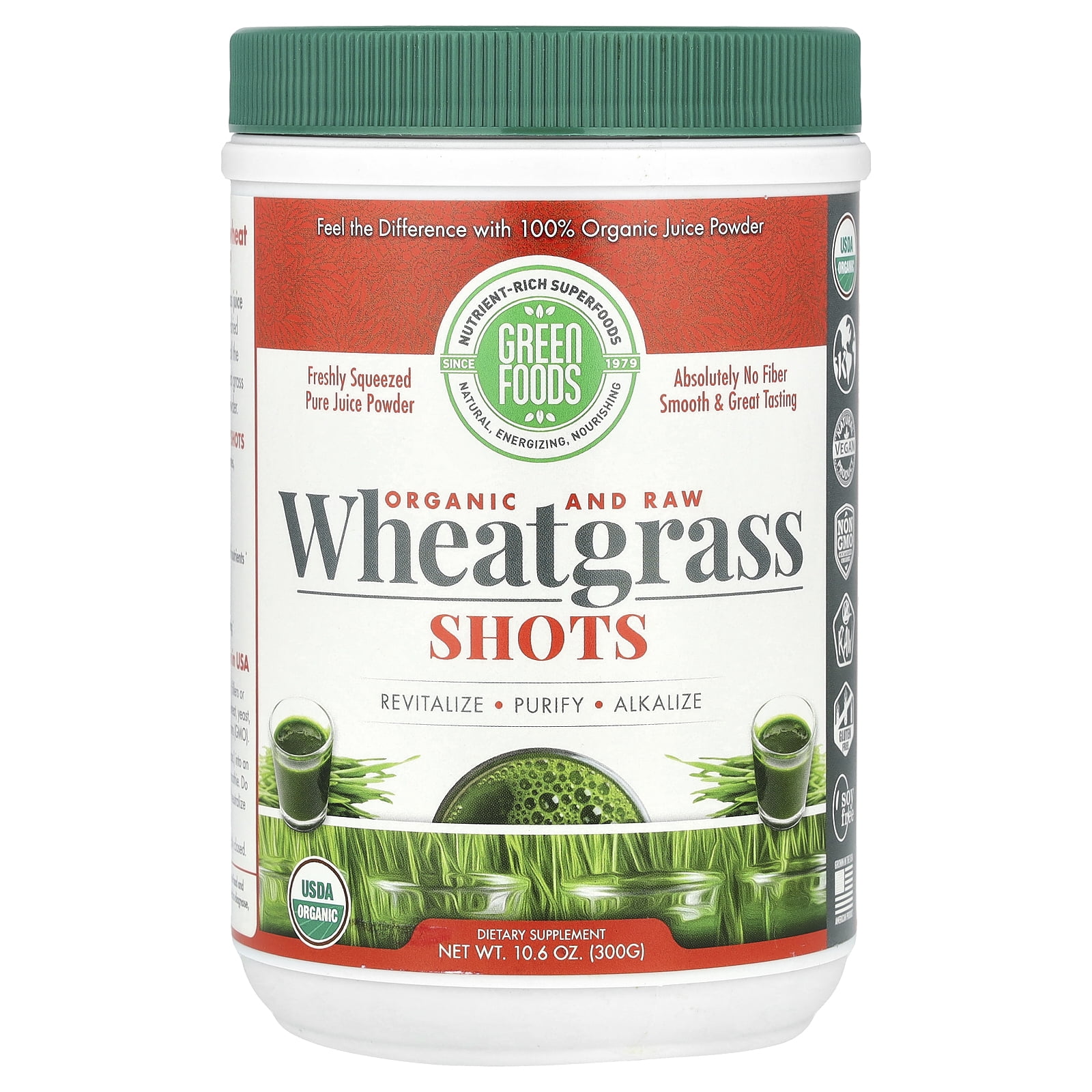 Green Foods Organic and Raw Wheat Grass Shots - 10.6 oz - Walmart.com
