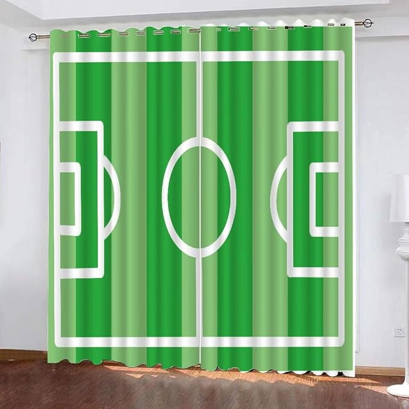 Green Football Field Blackout Curtains, Sports Venues 3D Printing ...