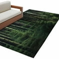 Green Forest Area Rug 3x5 FT, Non Slip Entryway Bedside Carpet ...