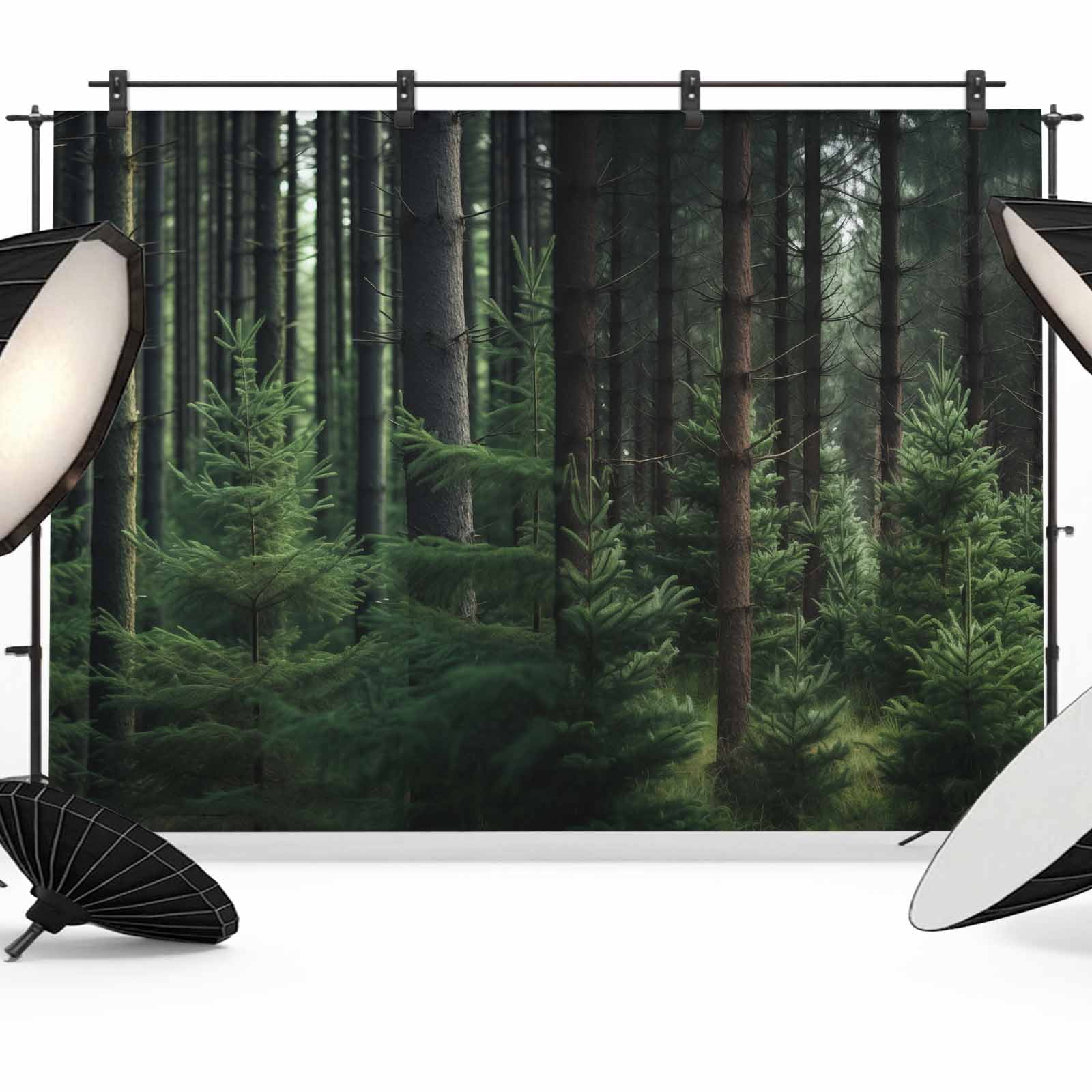 Green Forest Backdrop for Photography,Fabric Photo Background Backdrop ...