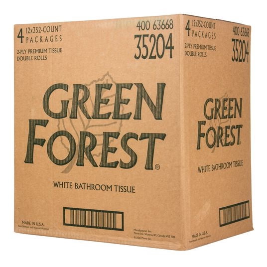 Green Forest Bathroom Tissue, 352 ct 2 ply, (12 Roll/Pack) Recycled-4 x ...
