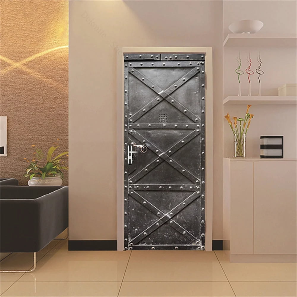 Green Forest Bridge Self-adhesive Door Wallpaper 3D PVC Home r Sticker ...