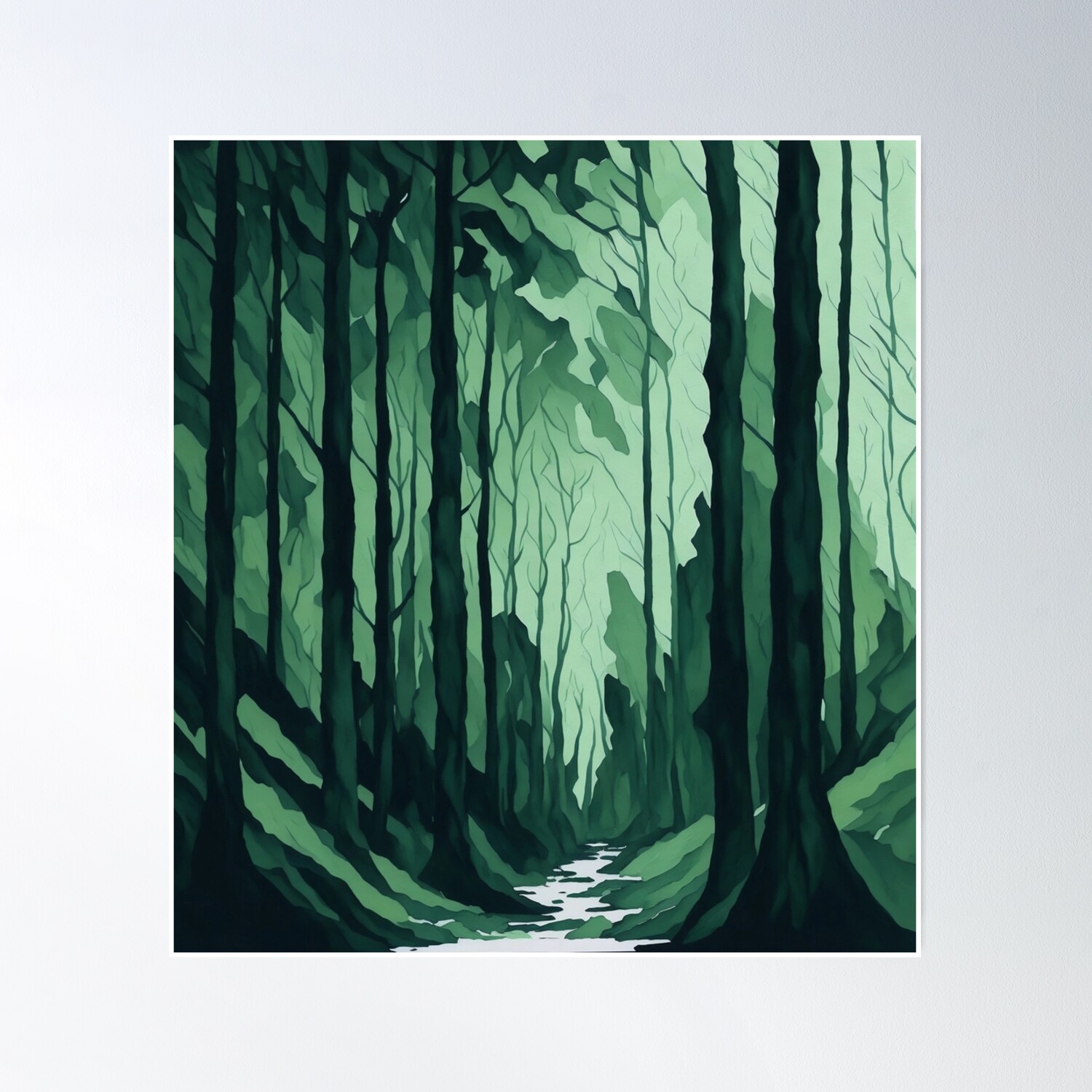 Green Forest Dark Color Poster Wall Art, Modern Wall Decor, 12x18 ...
