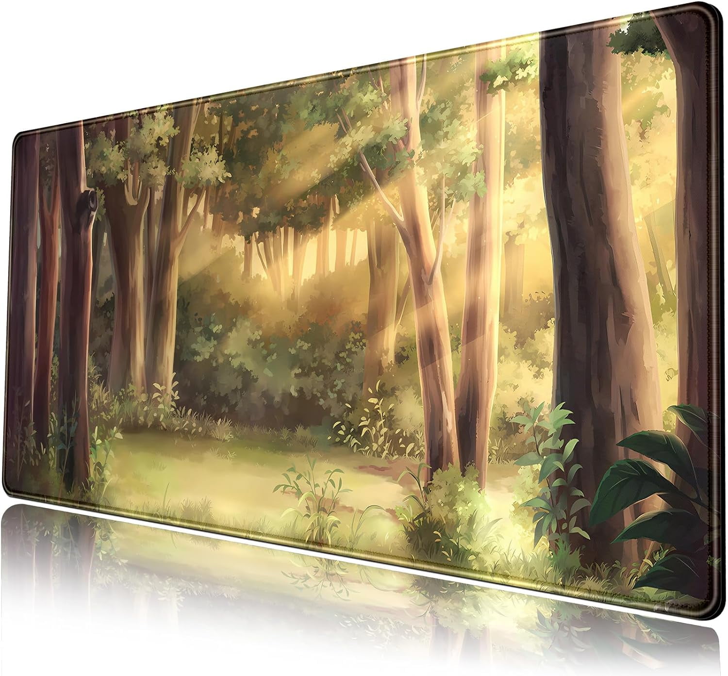 Green Forest Desk Mat Brown Nature Extended Mouse Pad XL Large Gaming ...