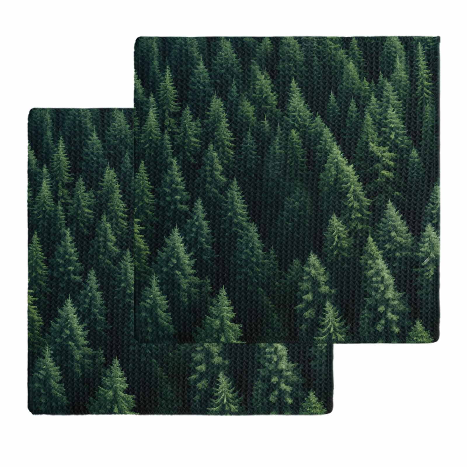 Green Forest Dish Towels Set, Waffle Weave Kitchen Towels 2 Pieces ...