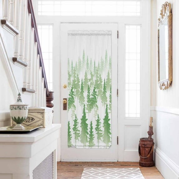 Green Forest Door Curtains for Door Window, French Sidelight Front Back ...