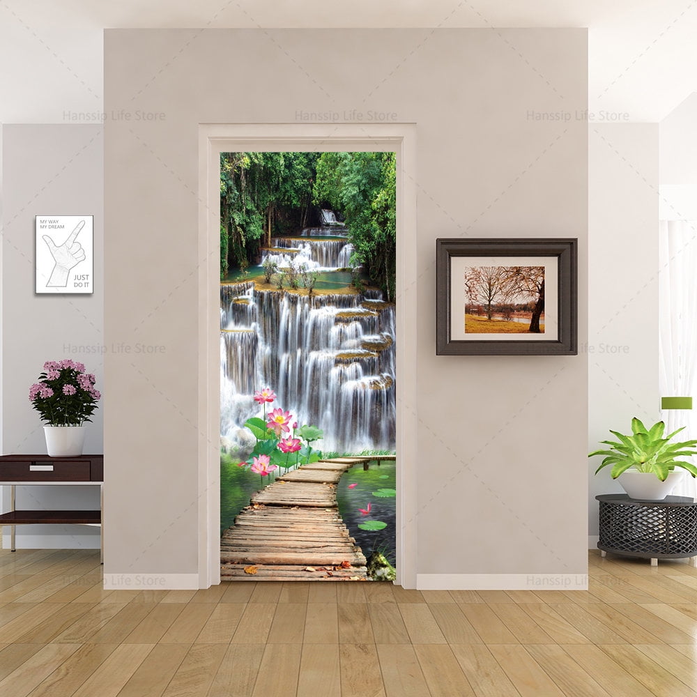 Green Forest Door Sticker Home Decoration Waterproof Self-adhesive ...