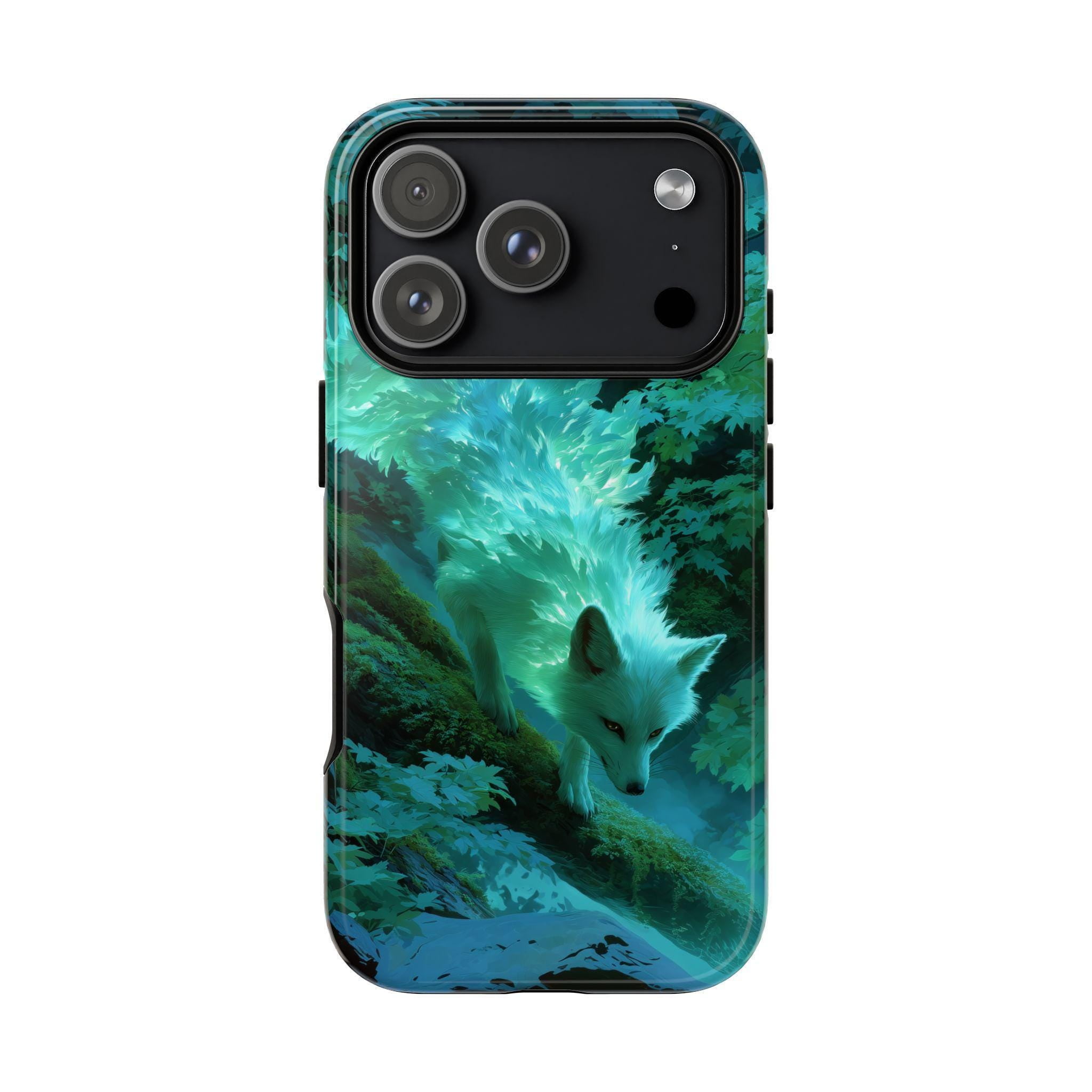 Green Forest Fox Spirit Bioluminescent Magical Creature Phone Case 17 ...