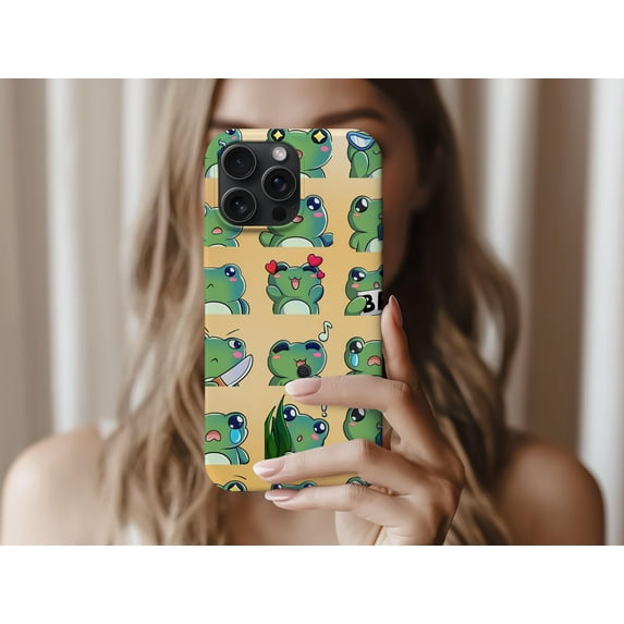 Green Forest Frogs Cute Pattern Phone Case with iPhone 17 to 11 Pro Max ...