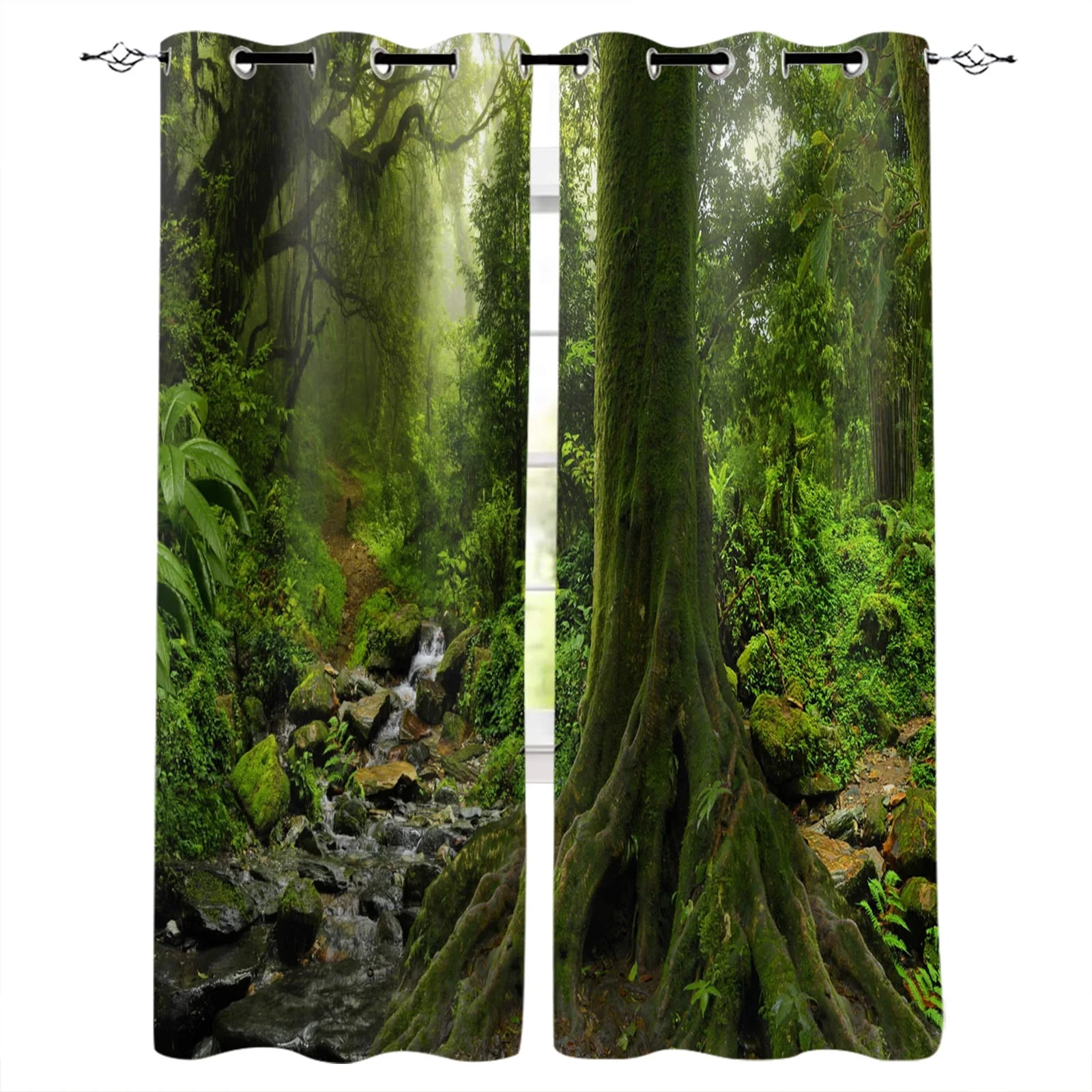 Green Forest Jungle Curtains For Living Room Window Curtain For Bedroom ...