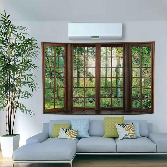 Green Forest Natural Flannel Wall Tapestry Window Scenery Design 40″ x ...