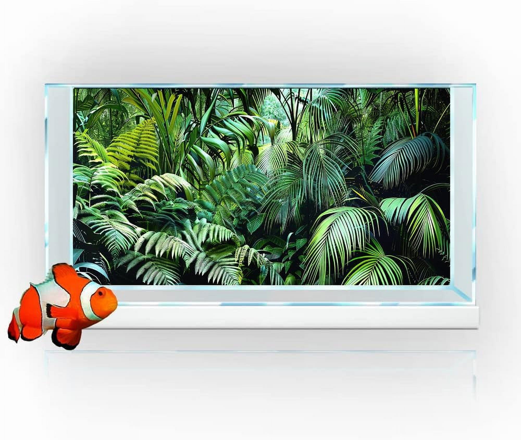 Green Forest Palm Leaf Aquarium Background, Natural Green Plant Theme ...