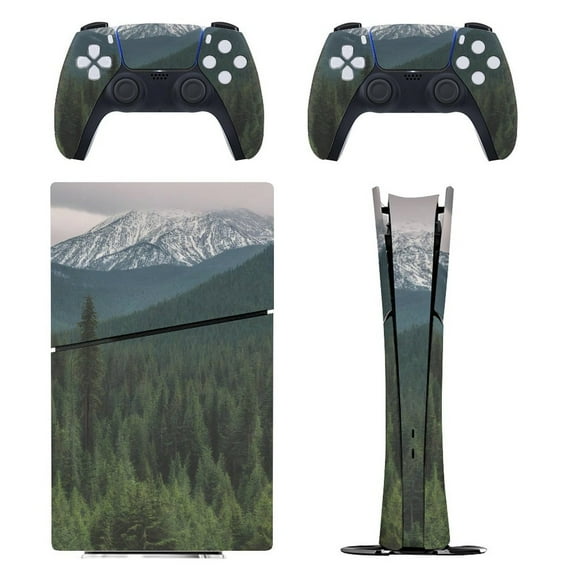 Green Forest Peak Console Skin Bundle for PS5 Pro Slim Disc & Digital ...