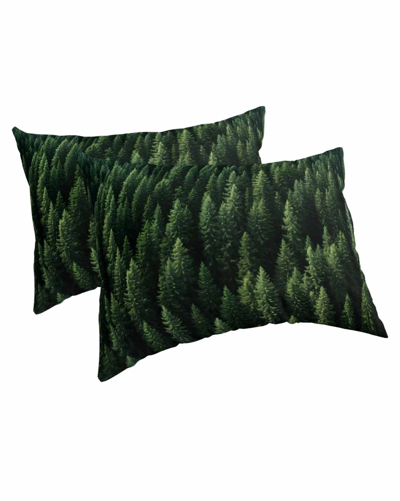 Green Forest Pillow Covers Standard Size 2 Pack, Pine Trees Modern ...