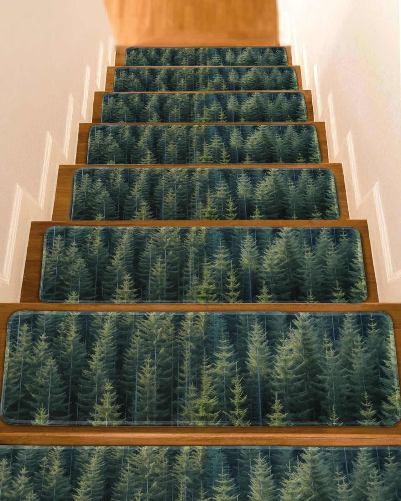 Green Forest Stair Treads for Wooden Steps Indoor Runner Rug Carpet ...