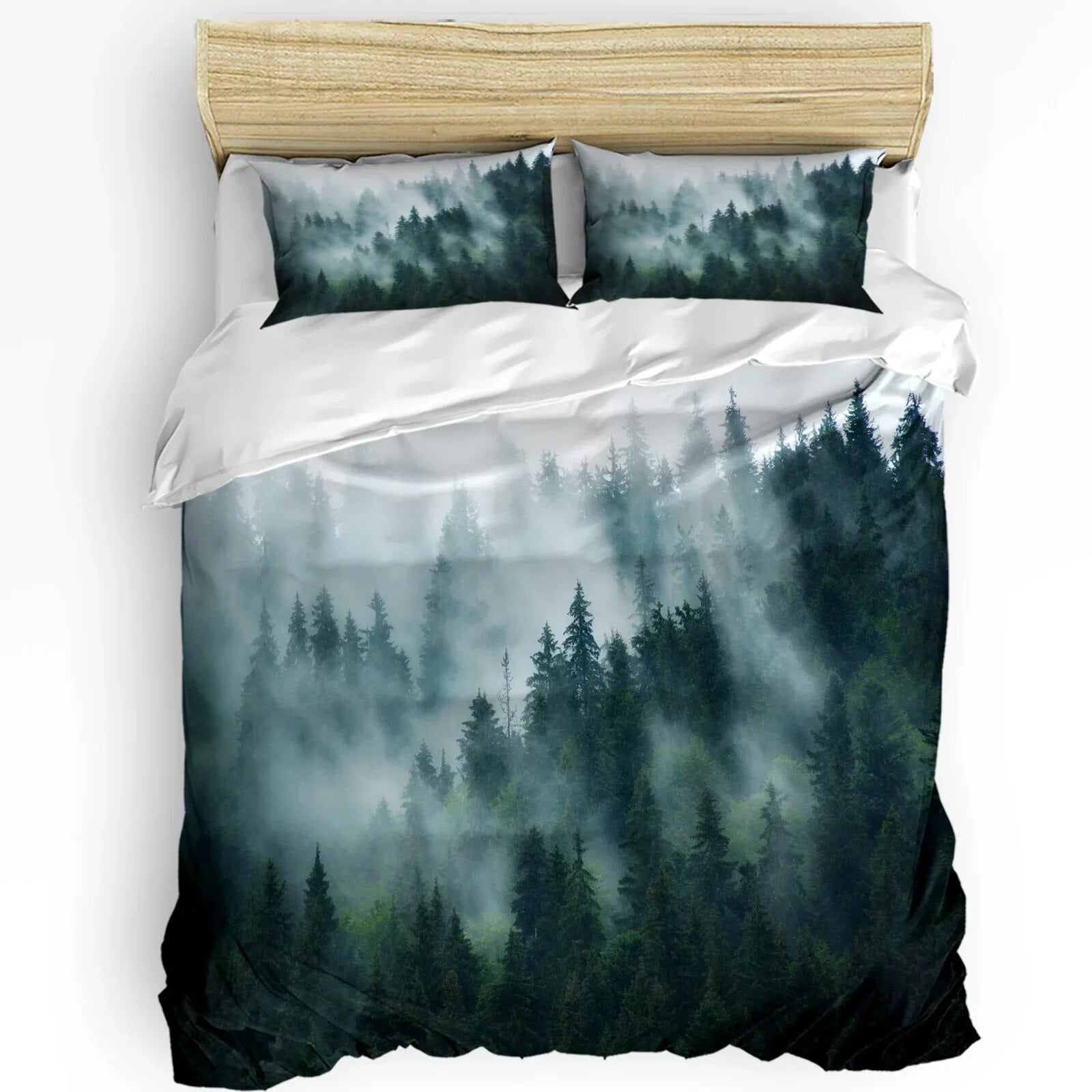Green Forest Sun Natural Landscape 3pcs Bedding Set For Bedroom Double ...