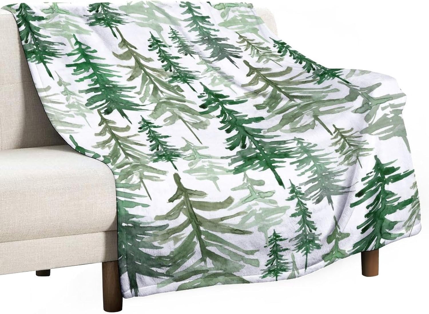 Green Forest Tree Flannel Blankets, Pine Coniferou Trees Forest ...