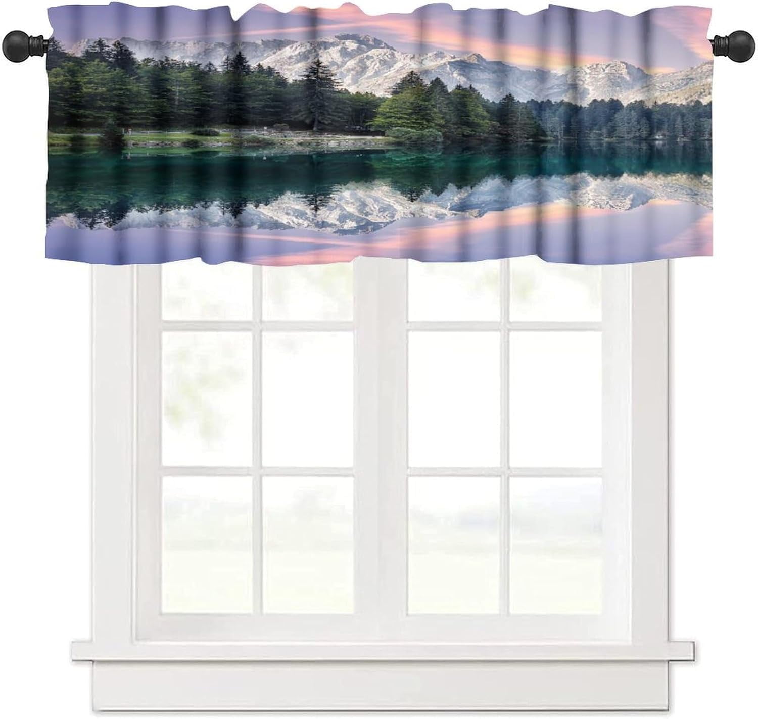 Green Forest Tree Valance Curtain Pine Coniferou Trees Forest ...