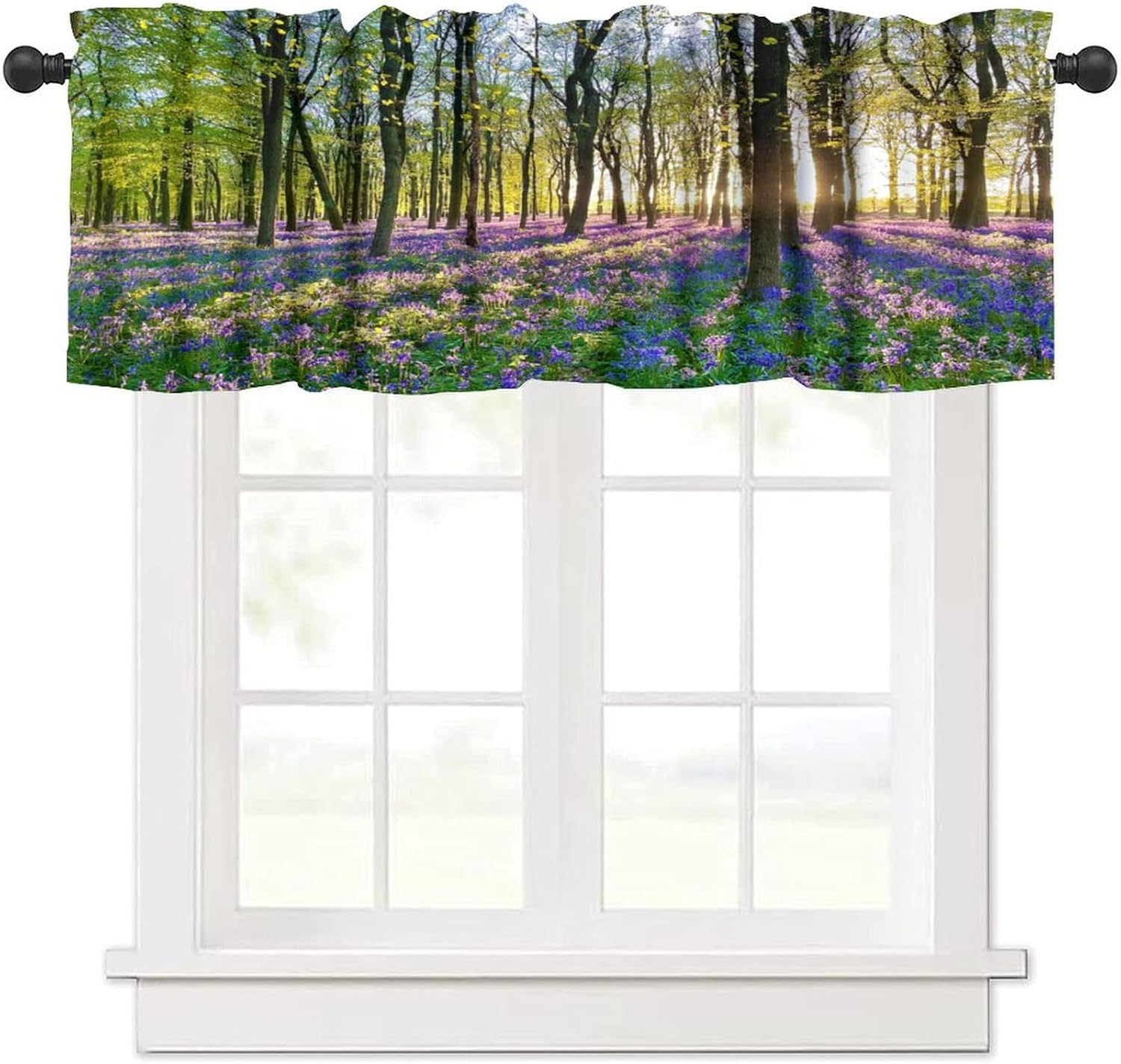 Green Forest Tree Valance Curtain Pine Coniferou Trees Forest ...